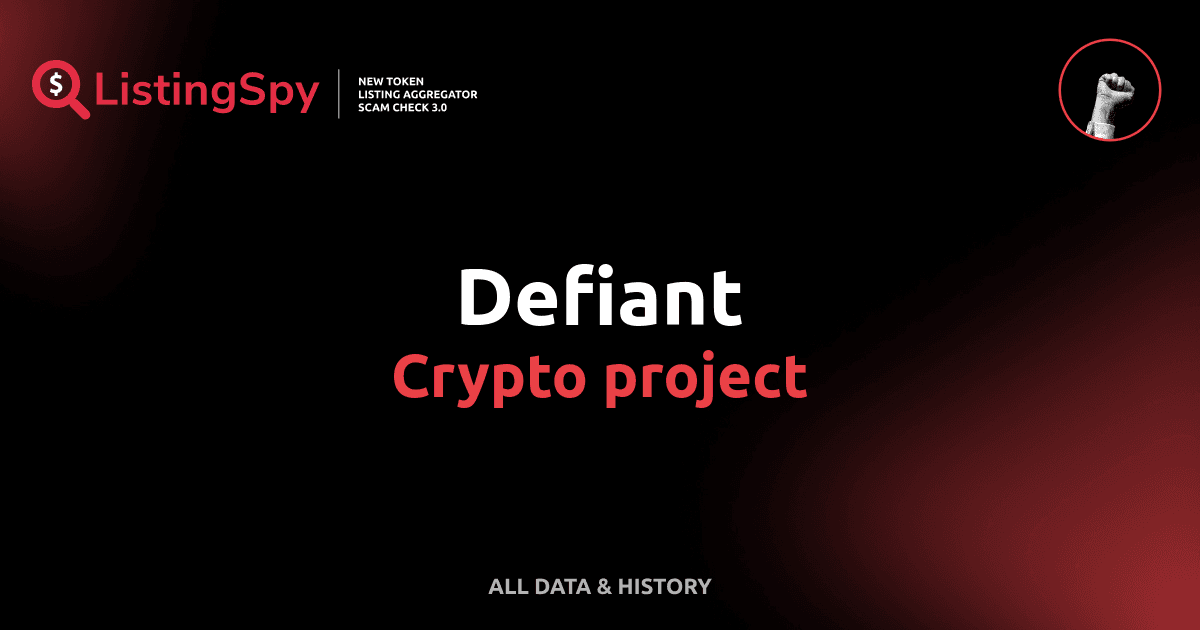 Defiant crypto project: Defiant token listings, events, analysis ...
