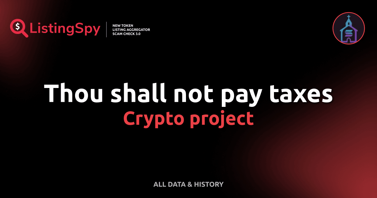 Thou shall not pay taxes crypto project: ChurchCoin token listings ...