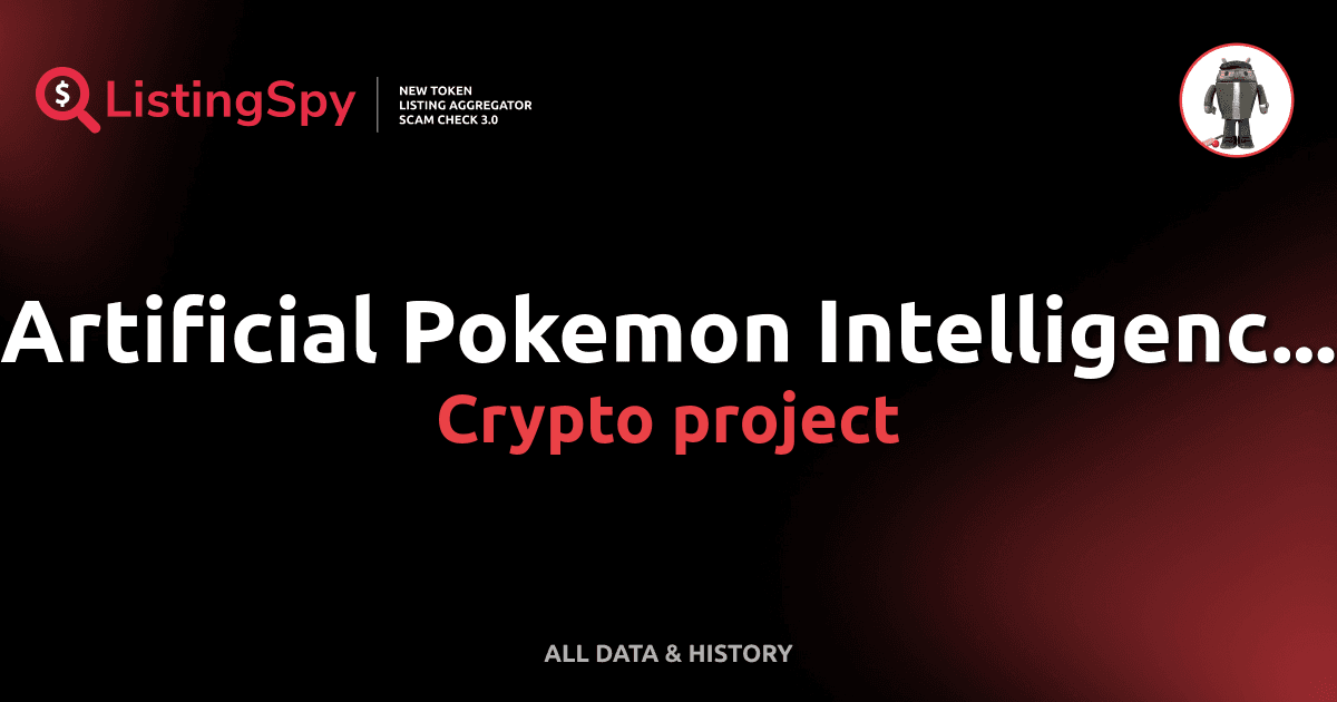 Artificial Pokemon Intelligenc... crypto project: API token listings ...
