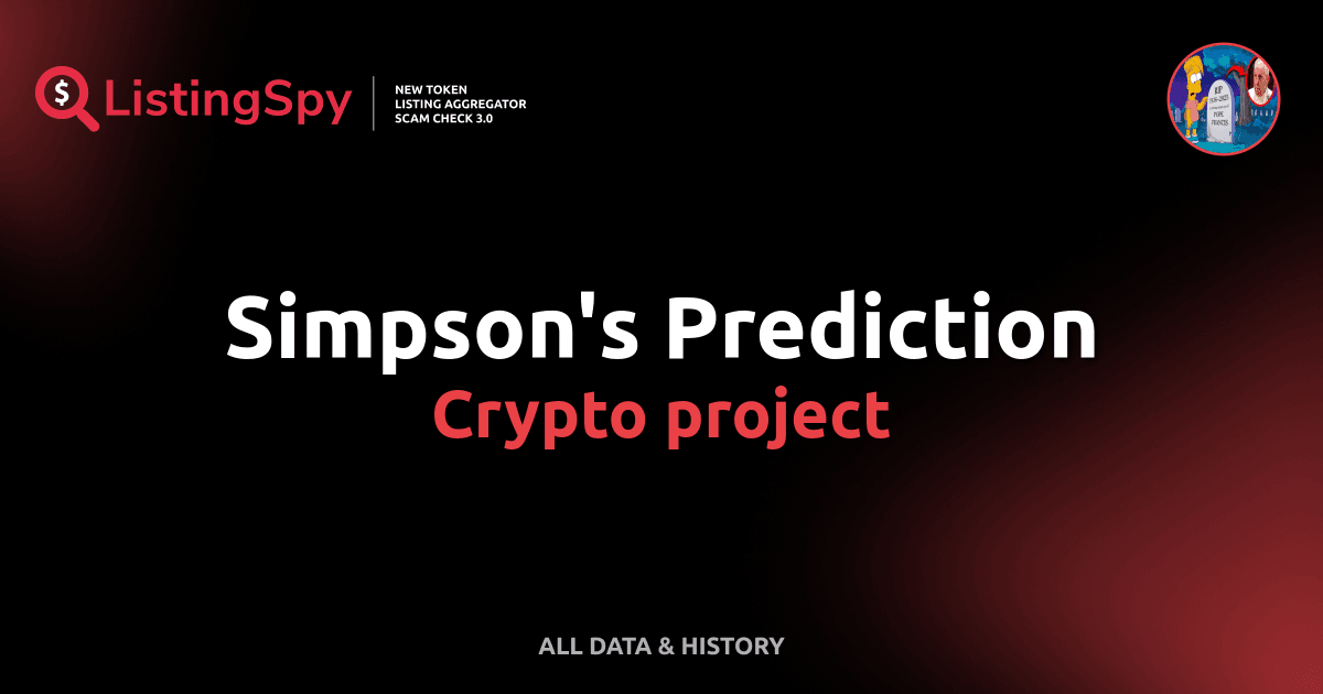 Simpson's Prediction crypto project: Pope Death token listings, events ...