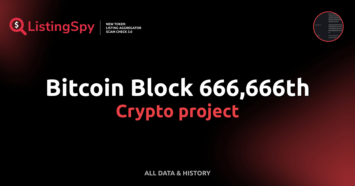 Bitcoin Block 666,666th crypto project: BIBIBLE token listings, events ...