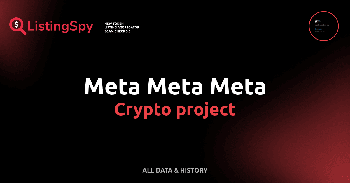 Meta Meta Meta crypto project: MMM token listings, events, analysis | ListingSpy