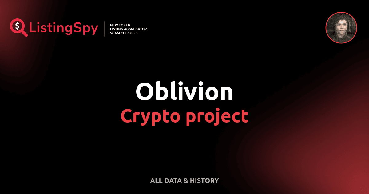 Oblivion crypto project: Oblivion token listings, events, analysis | ListingSpy