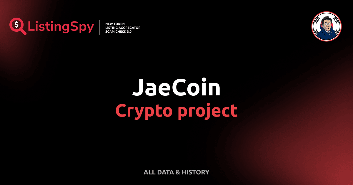 JaeCoin crypto project: JAE token listings, events, analysis | ListingSpy