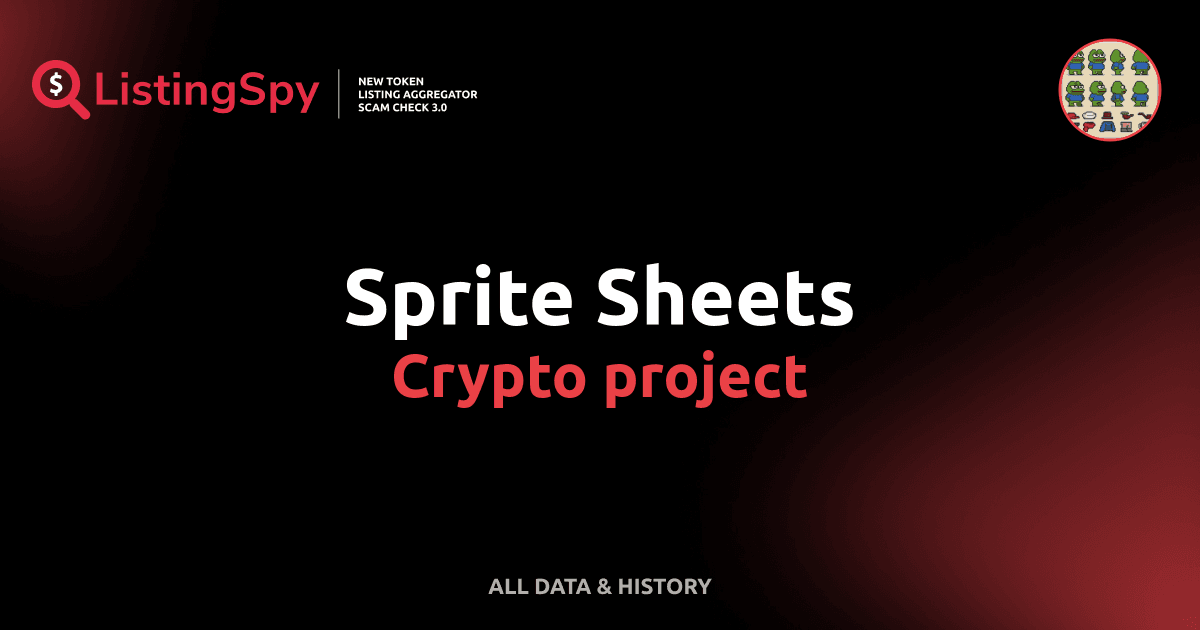 Sprite Sheets crypto project: sheets token listings, events, analysis | ListingSpy