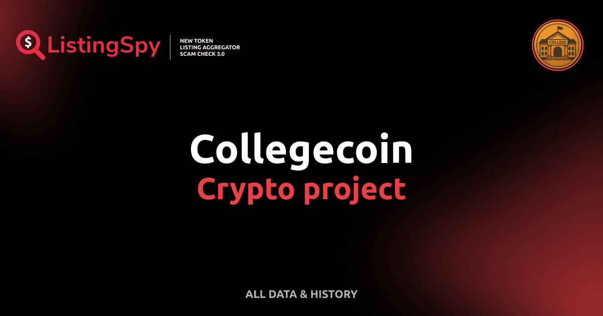 Collegecoin crypto project: College token listings, events, analysis | ListingSpy