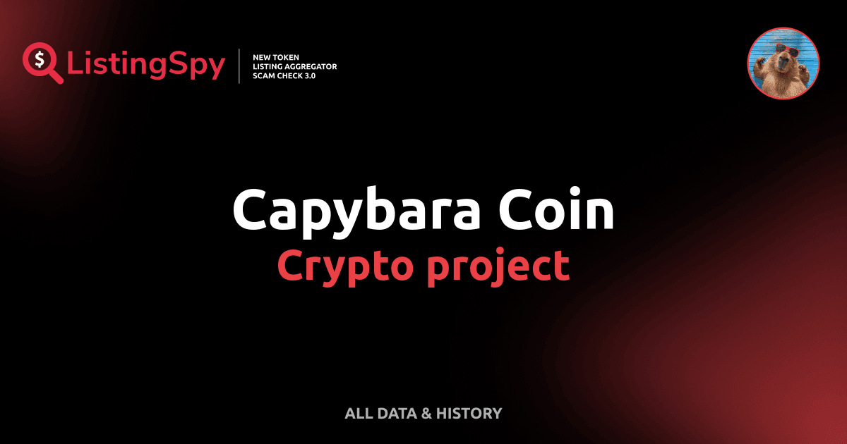 Capybara Coin crypto project: CAPY token listings, events, analysis | ListingSpy