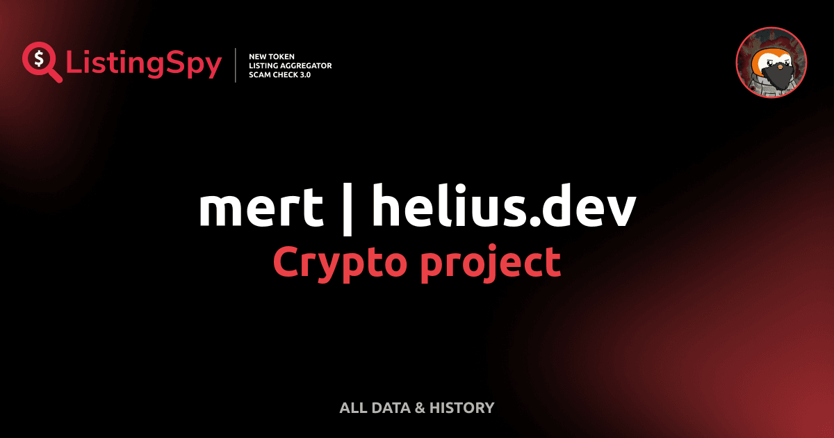 mert | helius.dev crypto project: mert token listings, events, analysis ...