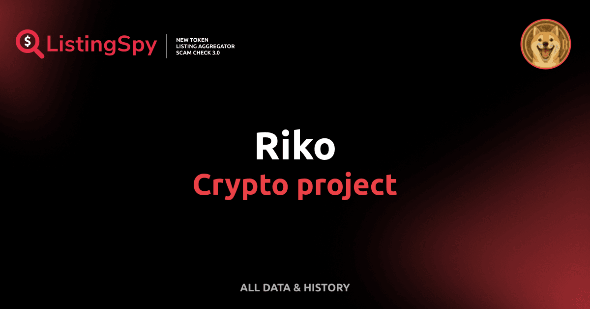 Riko crypto project: RIKO token listings, events, analysis | ListingSpy