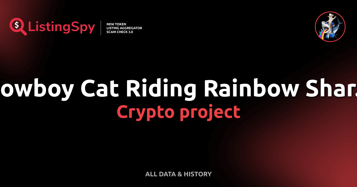 Cowboy Cat Riding Rainbow Shar... crypto project: YEEHAW token listings ...