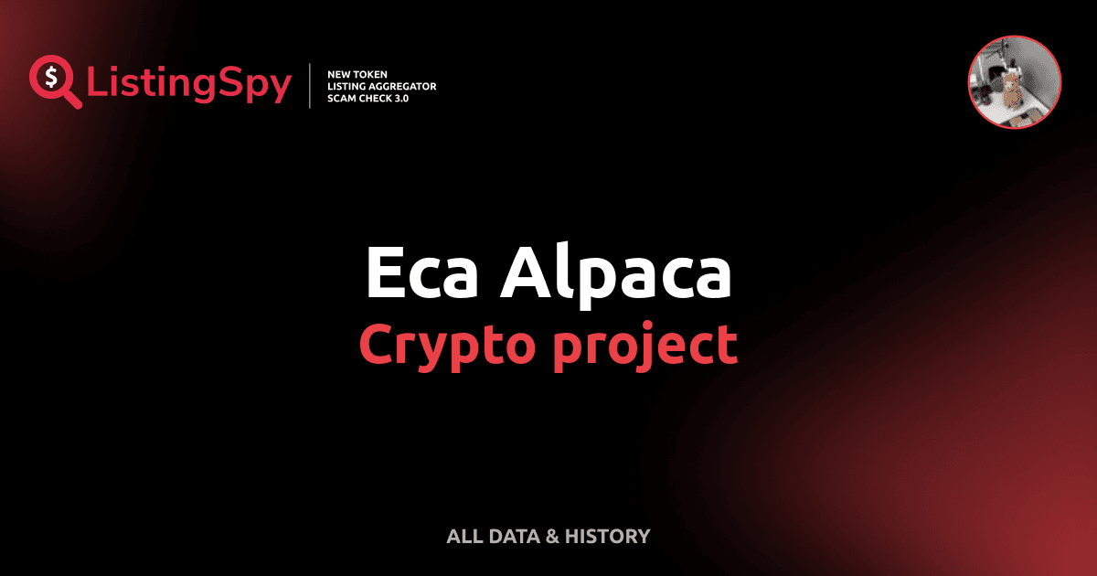 Eca Alpaca crypto project: ECA token listings, events, analysis ...