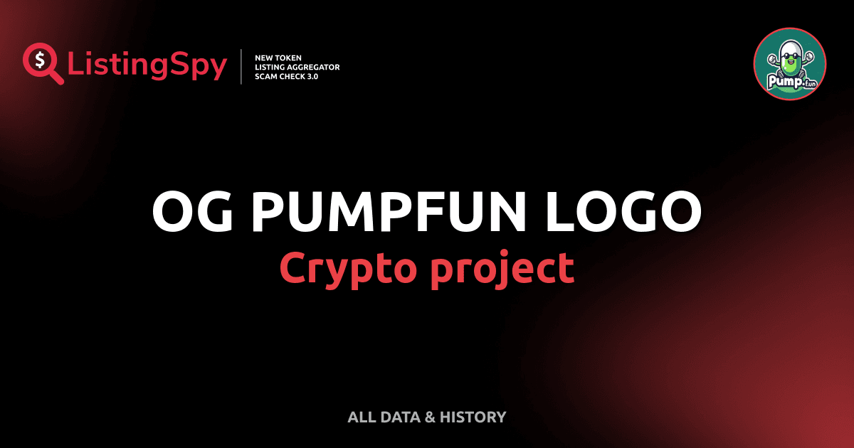 OG PUMPFUN LOGO crypto project: PUMP.FUN token listings, events, analysis | ListingSpy