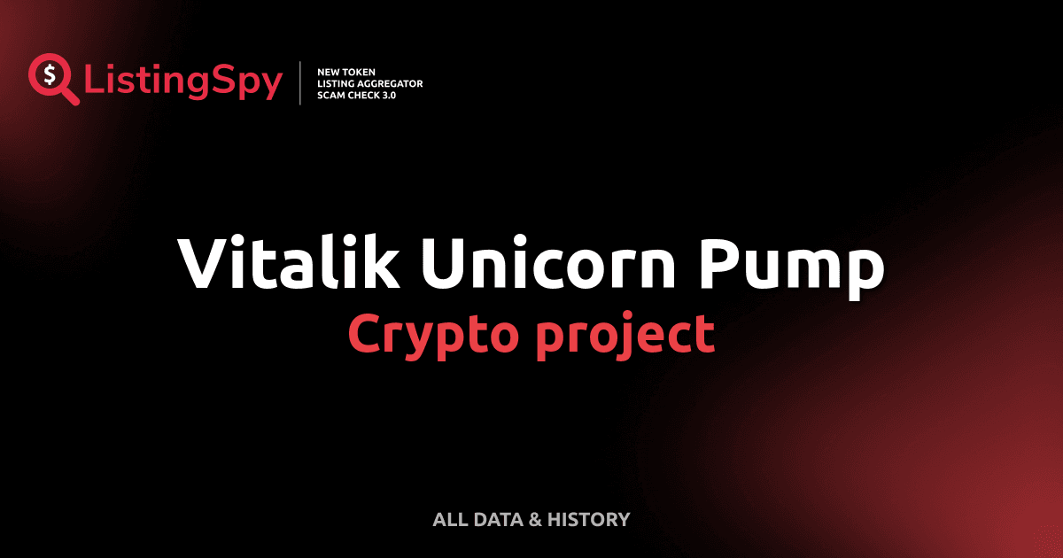 Vitalik Unicorn Pump crypto project: VUP token listings, events, analysis | ListingSpy