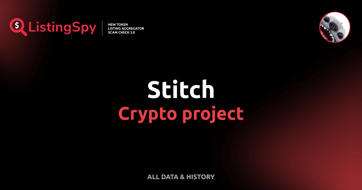 Stitch crypto project: STITCH token listings, events, analysis | ListingSpy