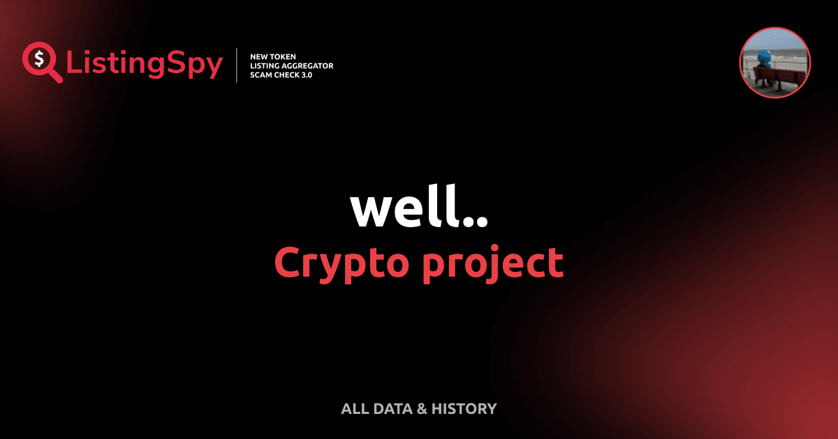 well.. crypto project: well token listings, events, analysis | ListingSpy