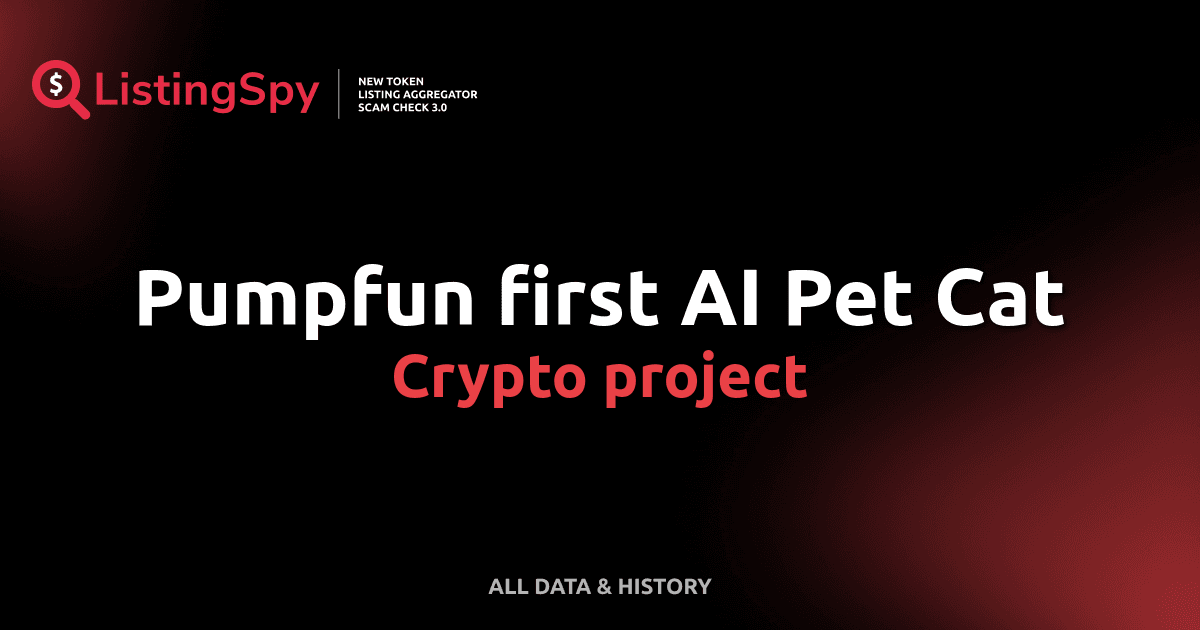 Pumpfun first AI Pet Cat crypto project: Pumpy token listings, events, analysis | ListingSpy