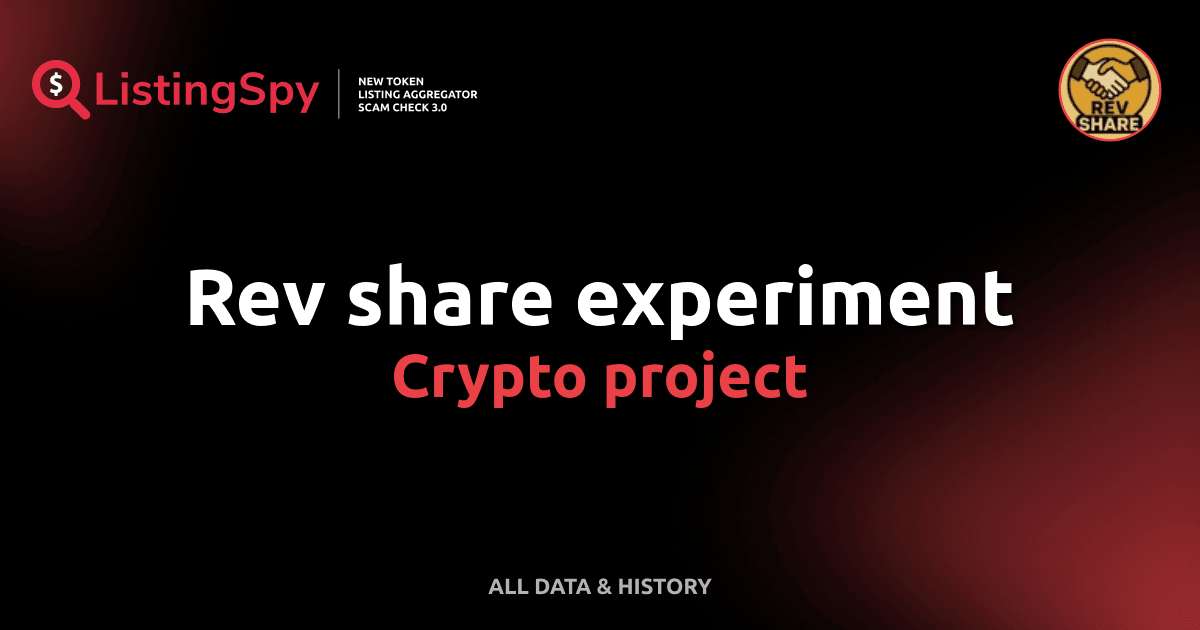 Rev share experiment crypto project: Rev token listings, events ...