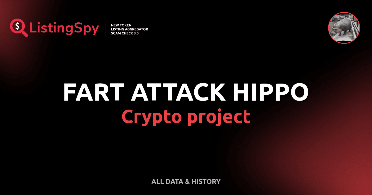 FART ATTACK HIPPO crypto project: TZIUMEI token listings, events, analysis | ListingSpy