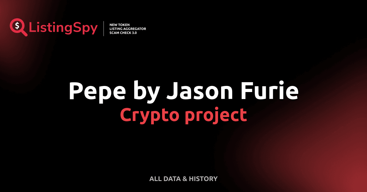 Pepe by Jason Furie crypto project: PEPE token listings, events ...