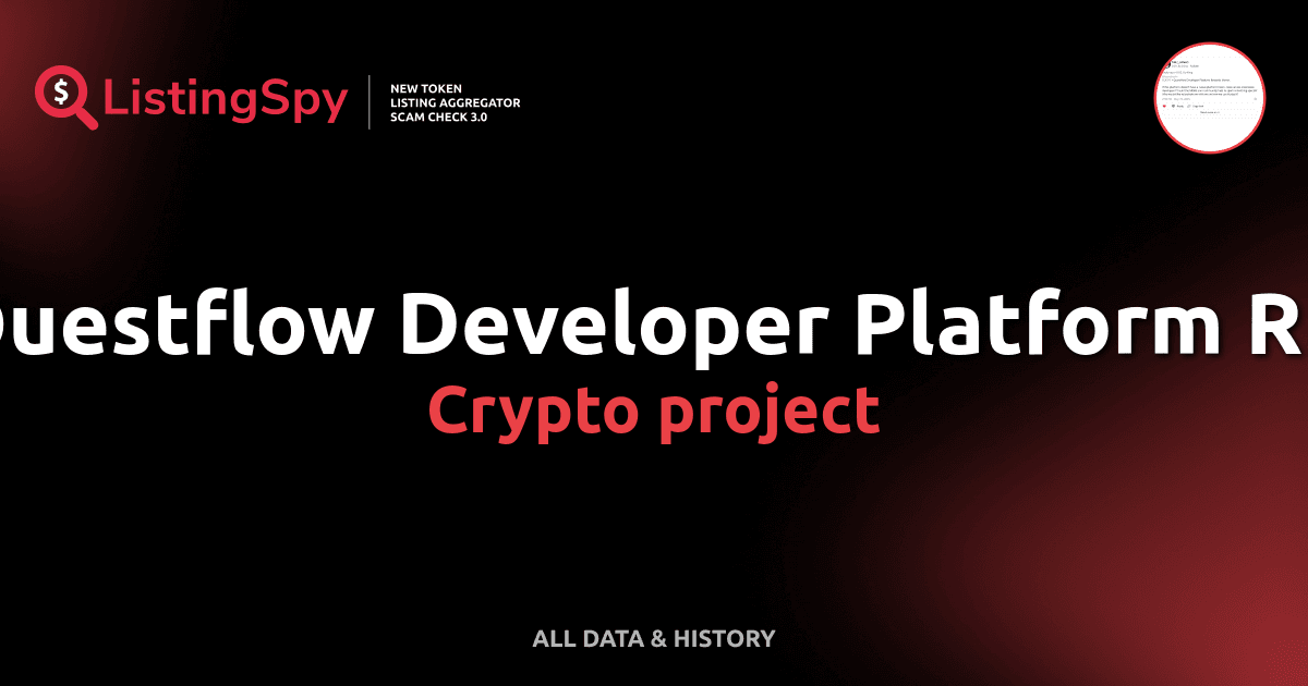 Questflow Developer Platform R... crypto project: QDPR token listings, events, analysis | ListingSpy