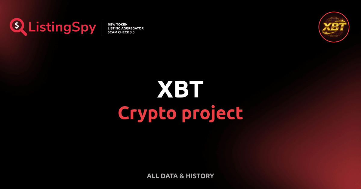 XBT crypto project: XBT token listings, events, analysis | ListingSpy
