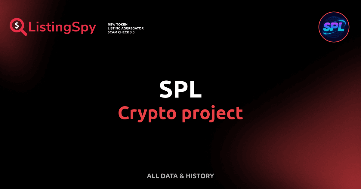 SPL crypto project: SPL token listings, events, analysis | ListingSpy