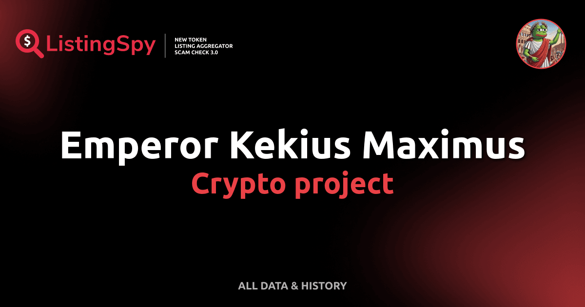 Emperor Kekius Maximus crypto project: EKM token listings, events, analysis | ListingSpy