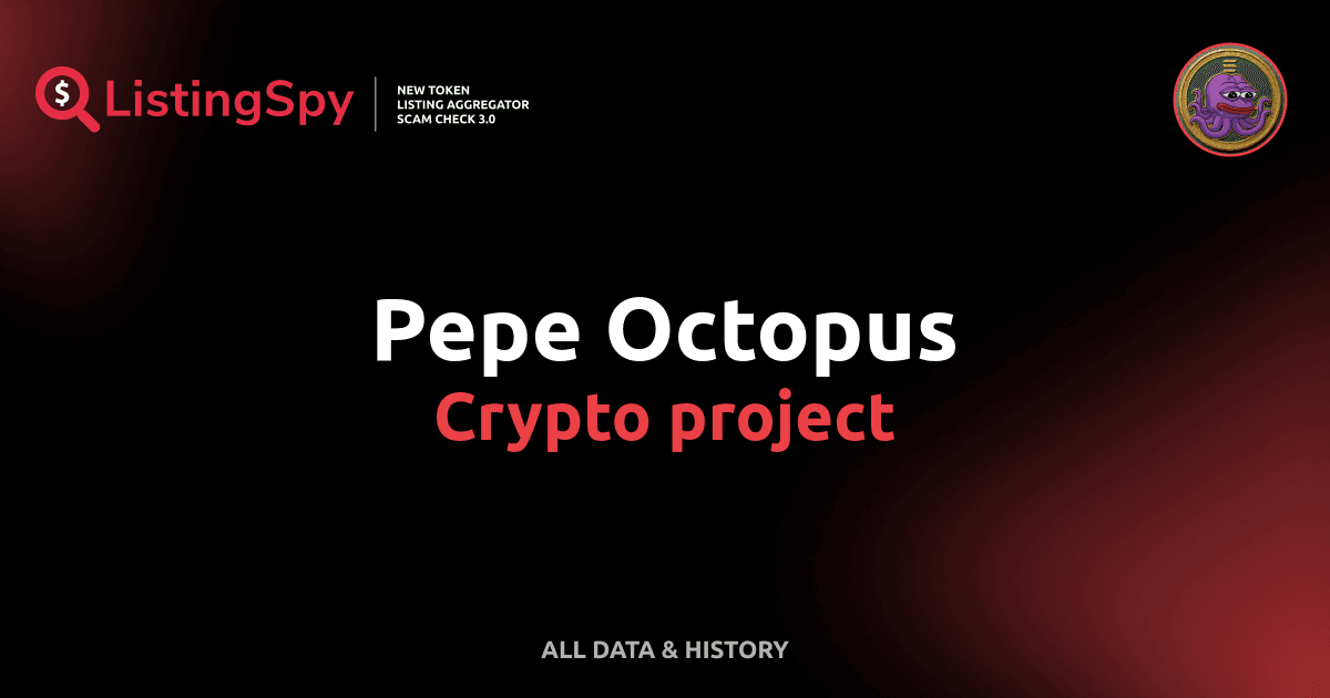 Pepe Octopus crypto project: Poctopus token listings, events, analysis | ListingSpy