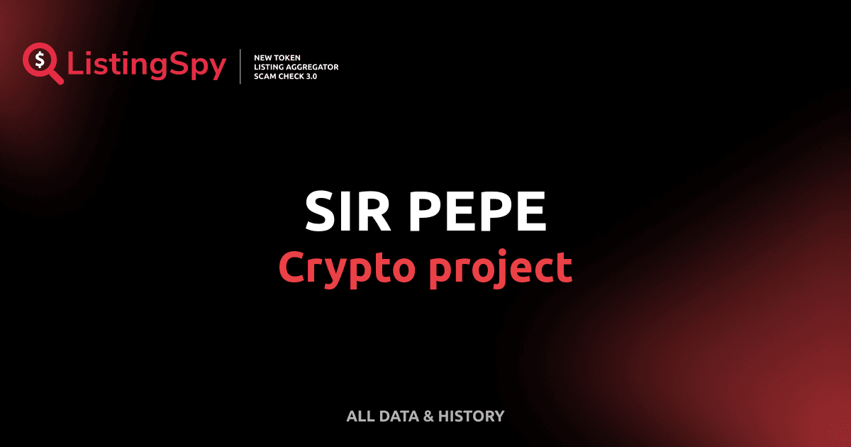 SIR PEPE crypto project: SPEP token listings, events, analysis | ListingSpy