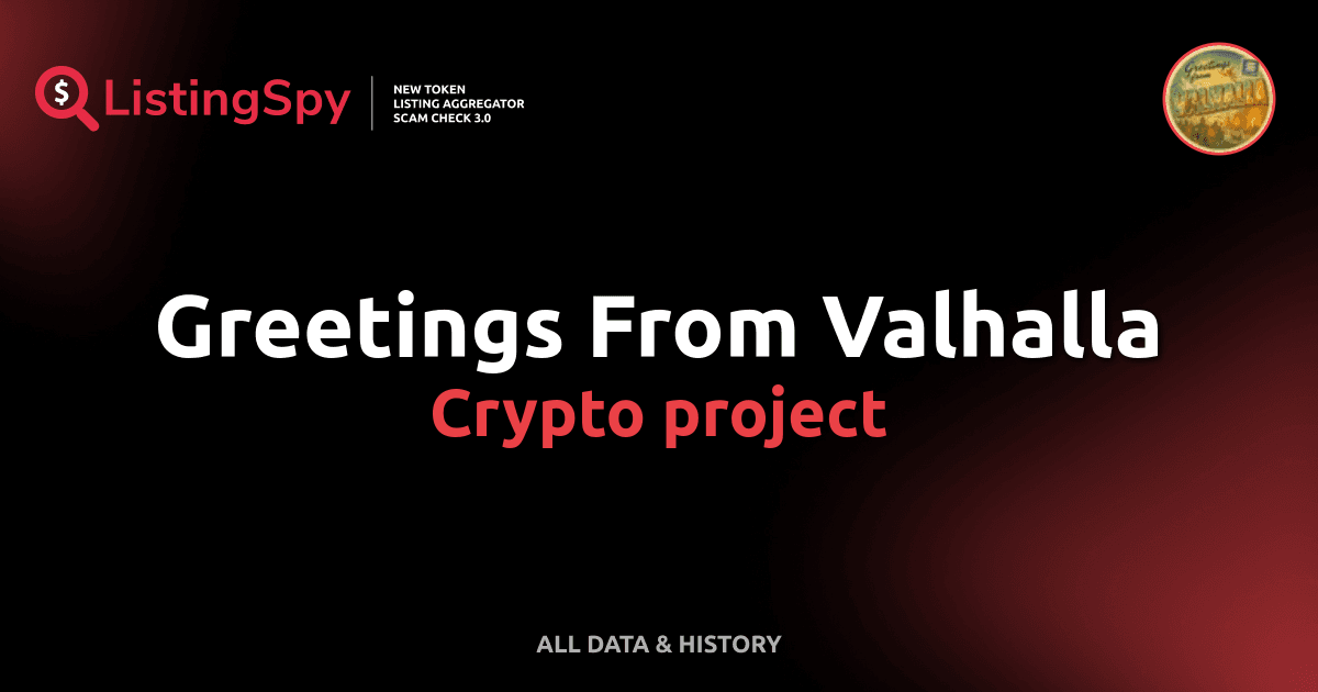Greetings From Valhalla crypto project: GFV token listings, events, analysis | ListingSpy