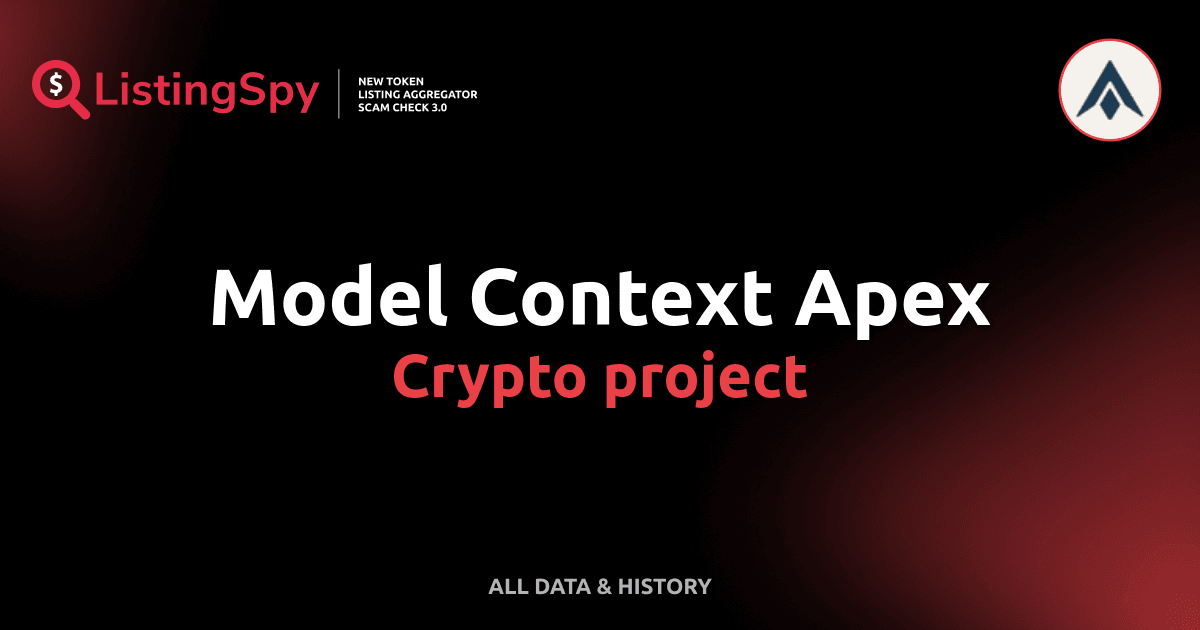 Model Context Apex crypto project: MCPAX token listings, events, analysis | ListingSpy