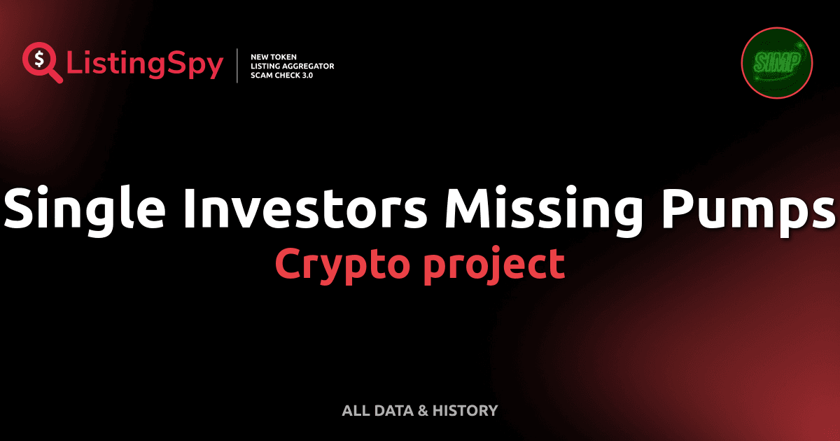 Single Investors Missing Pumps crypto project: SIMP token listings ...