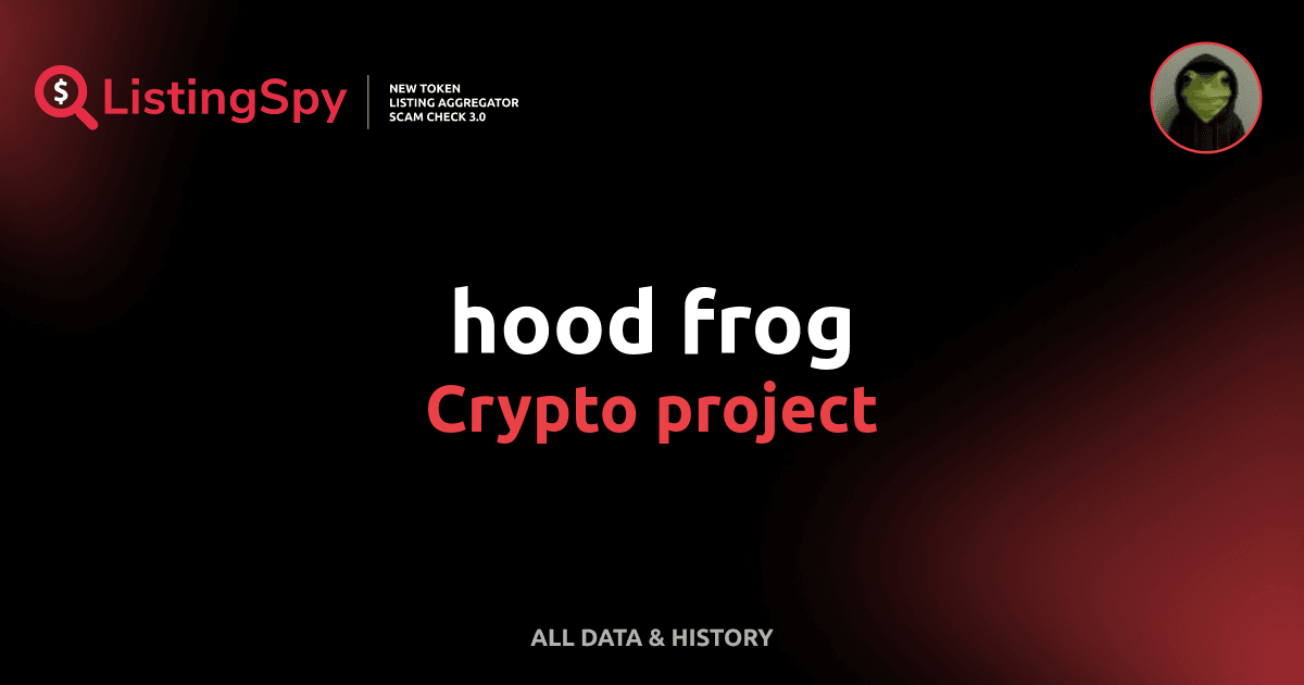 hood frog crypto project: hoodfrog token listings, events, analysis ...