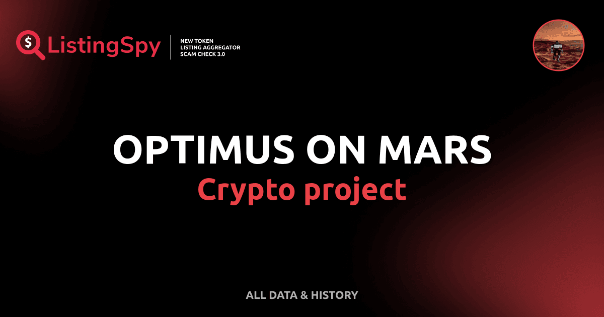 OPTIMUS ON MARS crypto project: OPTIMARS token listings, events ...