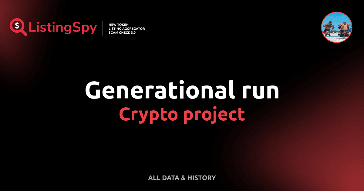 Generational run crypto project: Run token listings, events, analysis ...