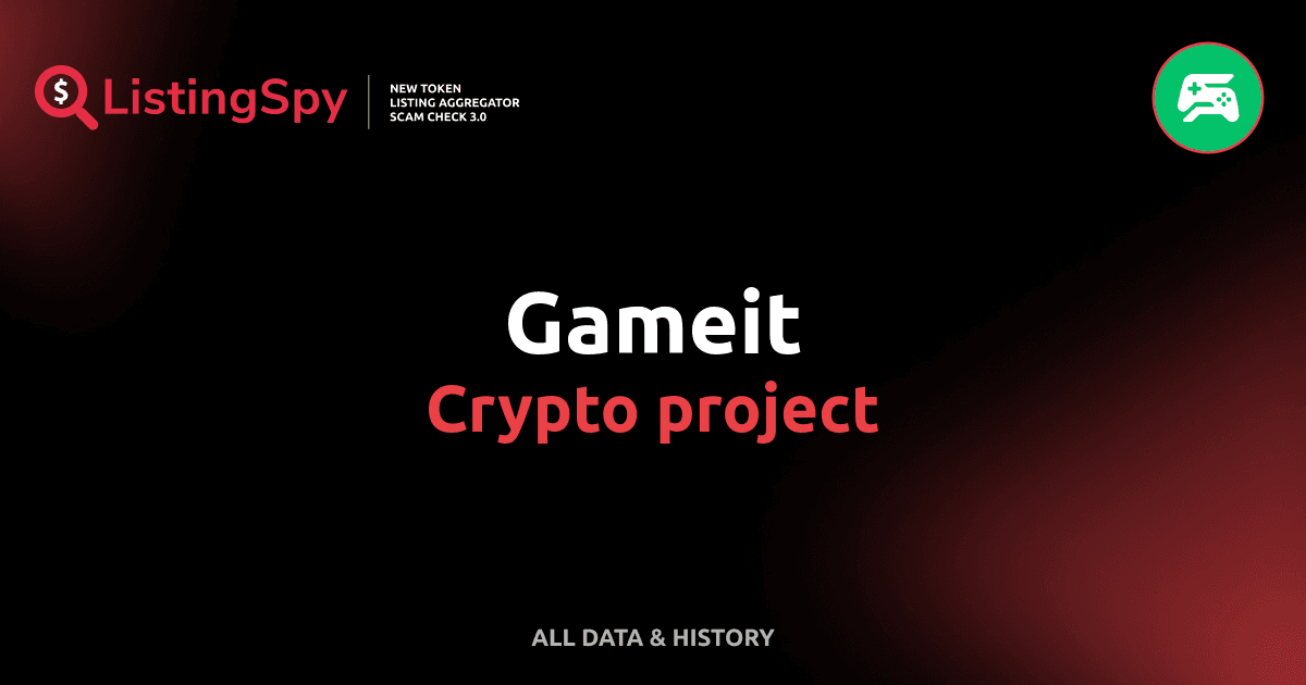 Gameit crypto project: GAME token listings, events, analysis | ListingSpy