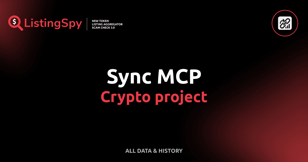 Sync MCP crypto project: SYNC token listings, events, analysis | ListingSpy