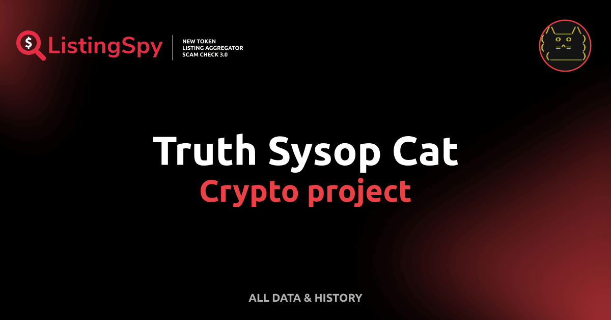 Truth Sysop Cat crypto project: Sysop token listings, events, analysis ...