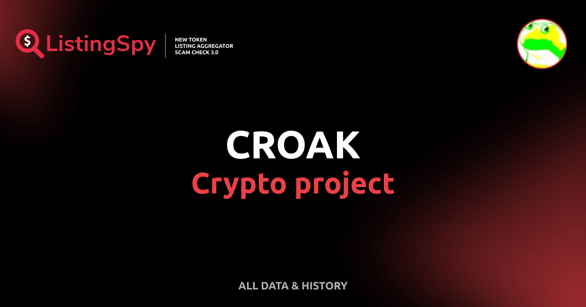 CROAK crypto project: C token listings, events, analysis | ListingSpy