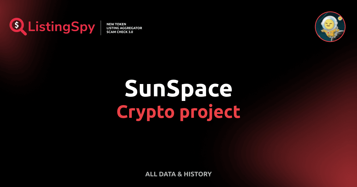SunSpace crypto project: SPC token listings, events, analysis | ListingSpy