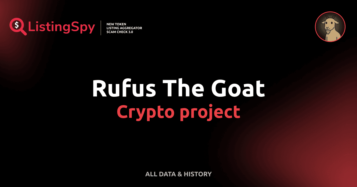 Rufus The Goat crypto project: RUFUS token listings, events, analysis ...