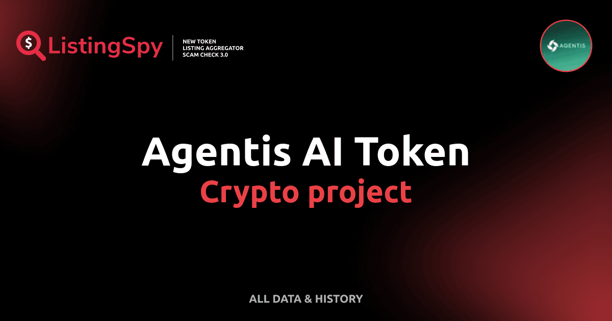 Agentis AI Token crypto project: AGNT token listings, events, analysis | ListingSpy