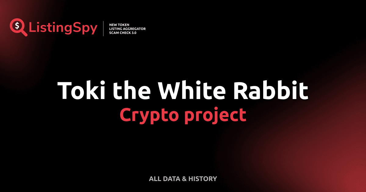 Toki the White Rabbit crypto project: TOKI token listings, events ...