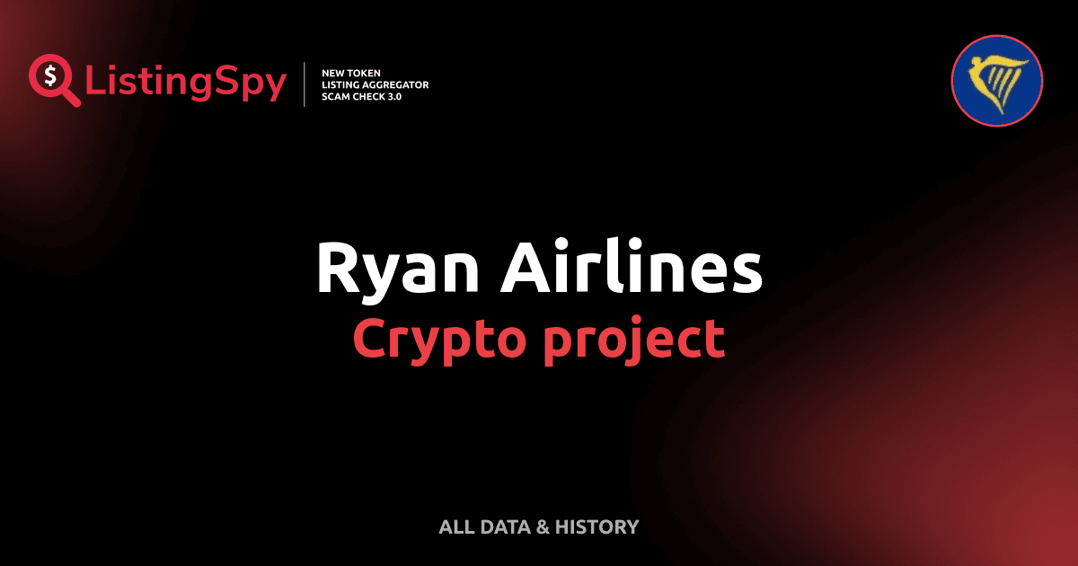 Ryan Airlines crypto project: RYAN token listings, events, analysis | ListingSpy