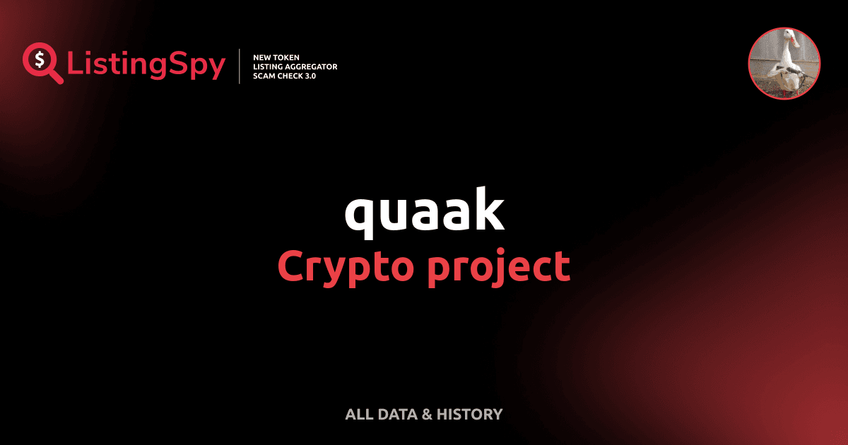 quaak crypto project: quaak token listings, events, analysis | ListingSpy