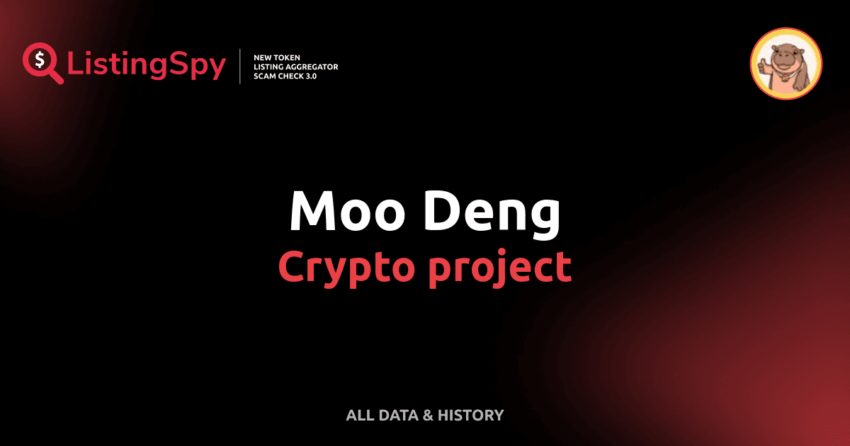Moo Deng crypto project: M token listings, events, analysis | ListingSpy