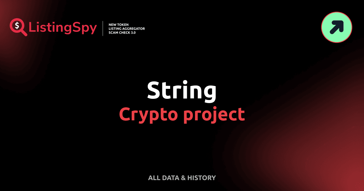 String crypto project: STRNG token listings, events, analysis | ListingSpy