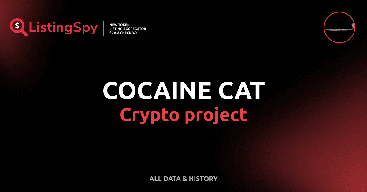 COCAINE CAT crypto project: SNIFFY token listings, events, analysis ...