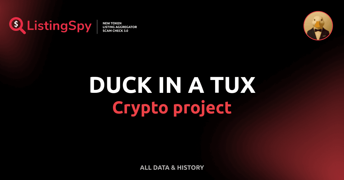 DUCK IN A TUX crypto project: DUX token listings, events, analysis | ListingSpy