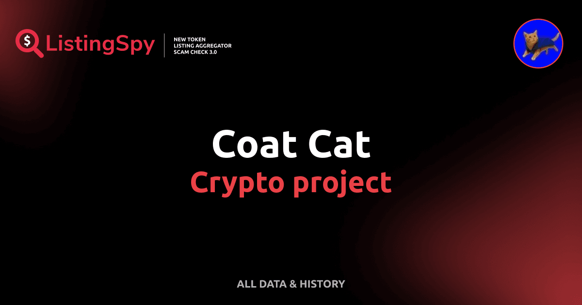 Coat Cat crypto project: CCAT token listings, events, analysis | ListingSpy